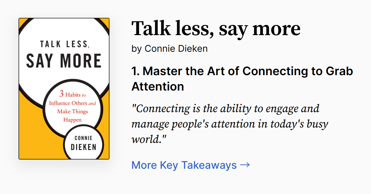 Talk Less, Say More | Summary, Quotes, FAQ, Audio