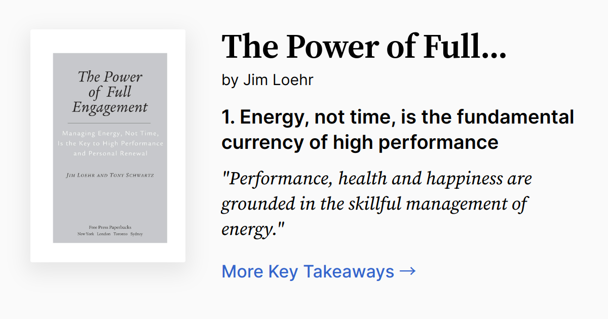 The Power of Full Engagement | Summary, Audio, Quotes, FAQ