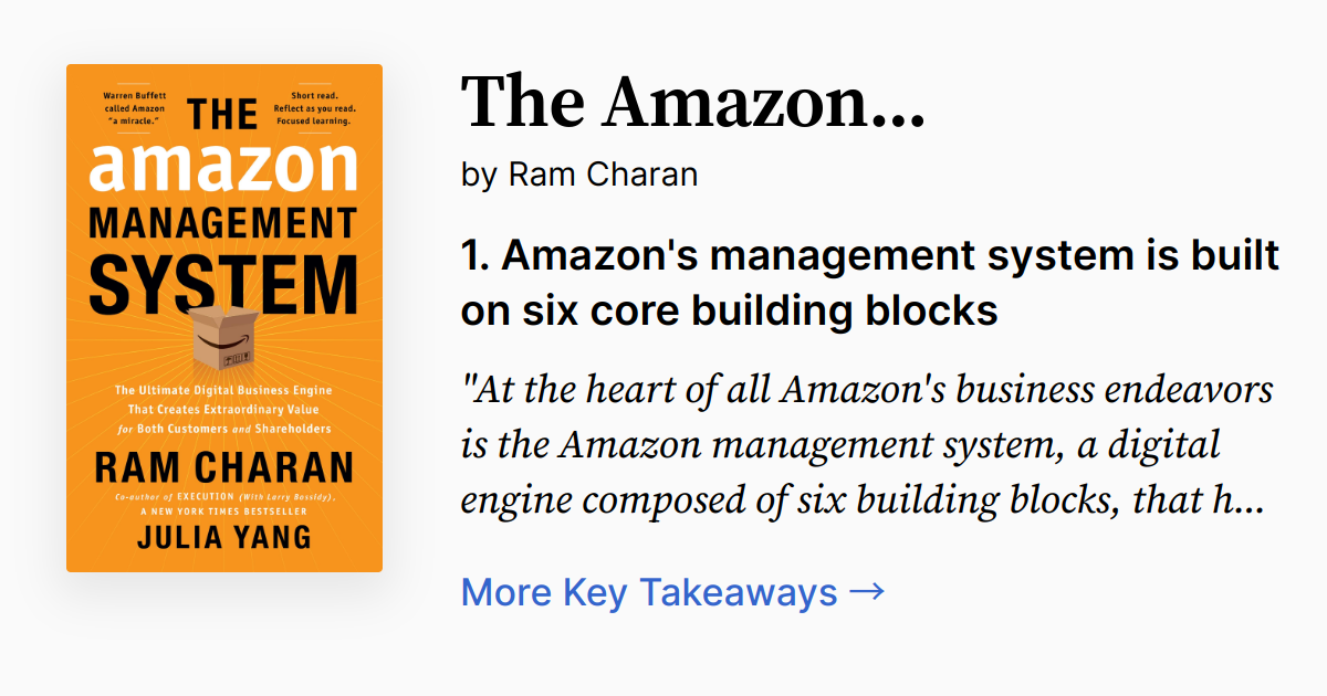 The Amazon Management System | Summary, Quotes, FAQ, Audio
