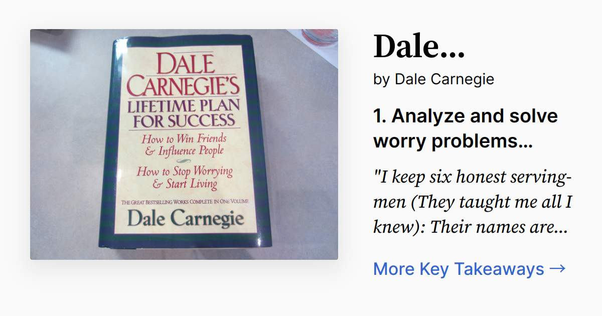 Dale Carnegie's Lifetime Plan for Success | Summary, Audio, Quotes, FAQ