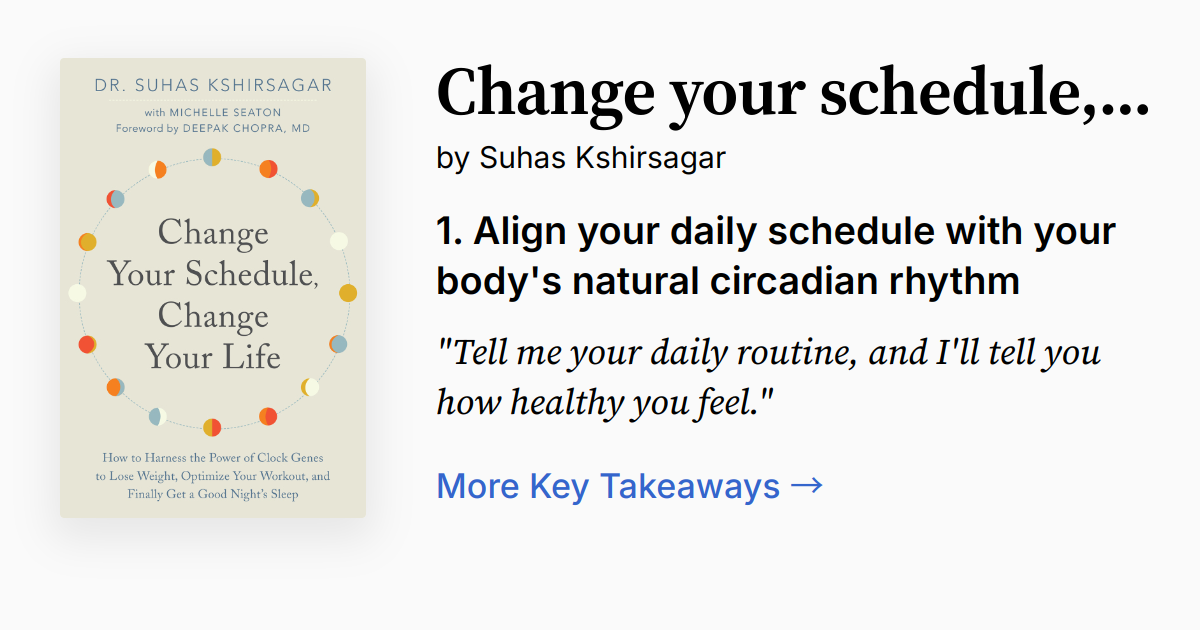 Change Your Schedule, Change Your Life | Summary, Quotes, FAQ, Audio