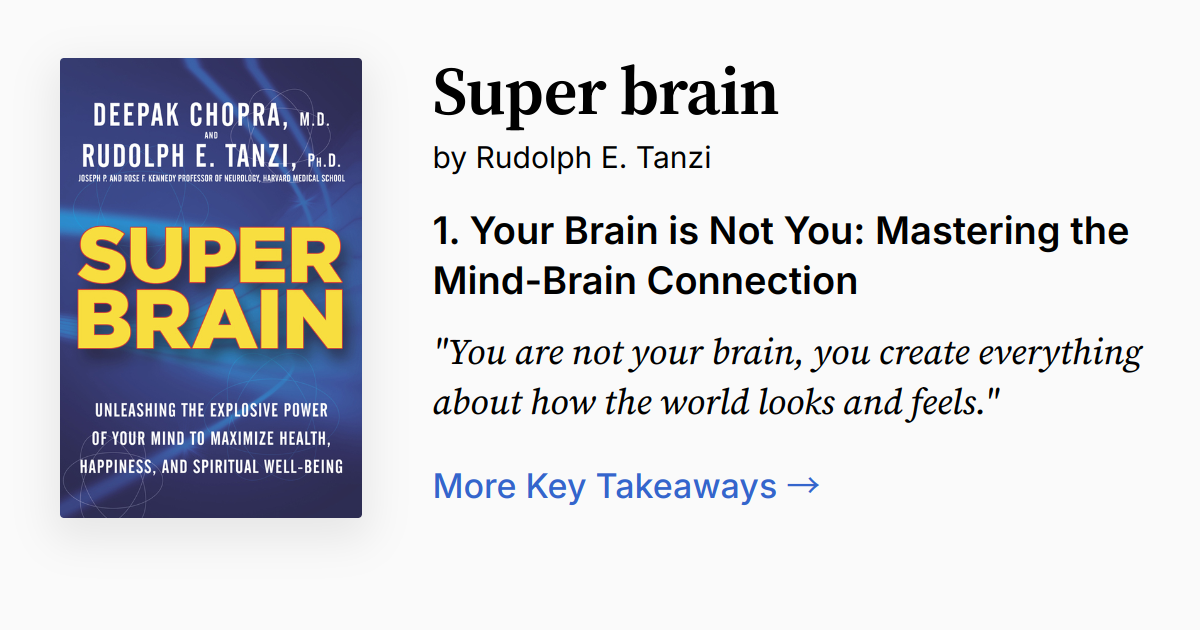 SUPER BRAIN by Deepak Chopra | Summary, Audio, Quotes, FAQ