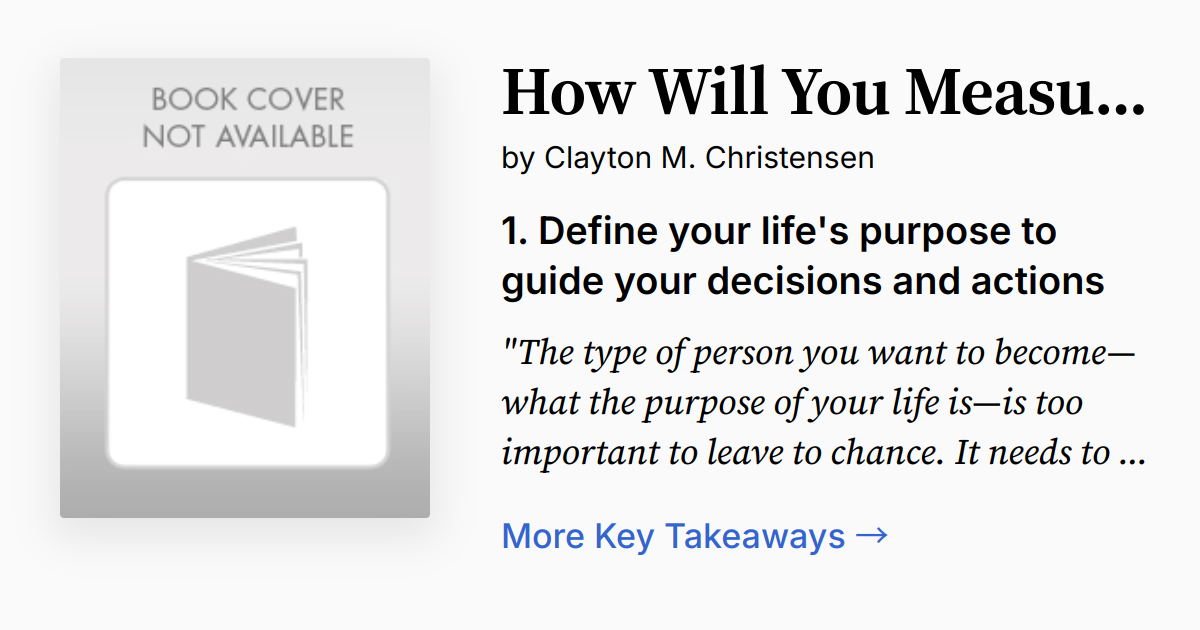 How Will You Measure Your Life? | Summary, Quotes, FAQ, Audio