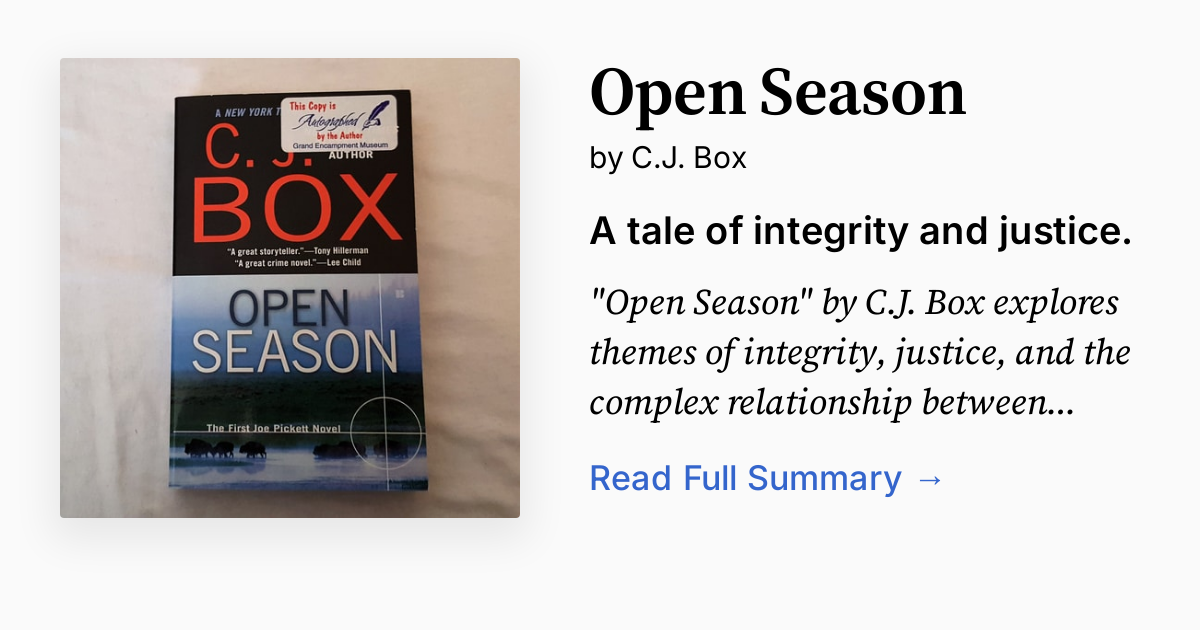Open Season by C.J. Box | Summary, Audio, Analysis