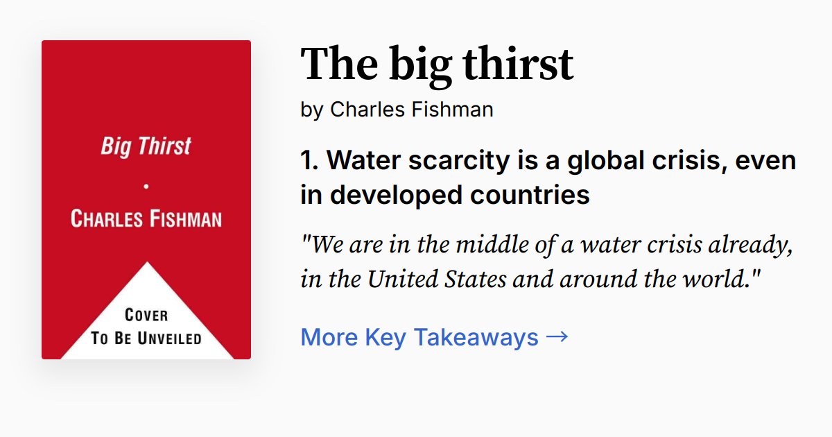 The Big Thirst by Charles Fishman | Summary, Quotes, FAQ, Audio