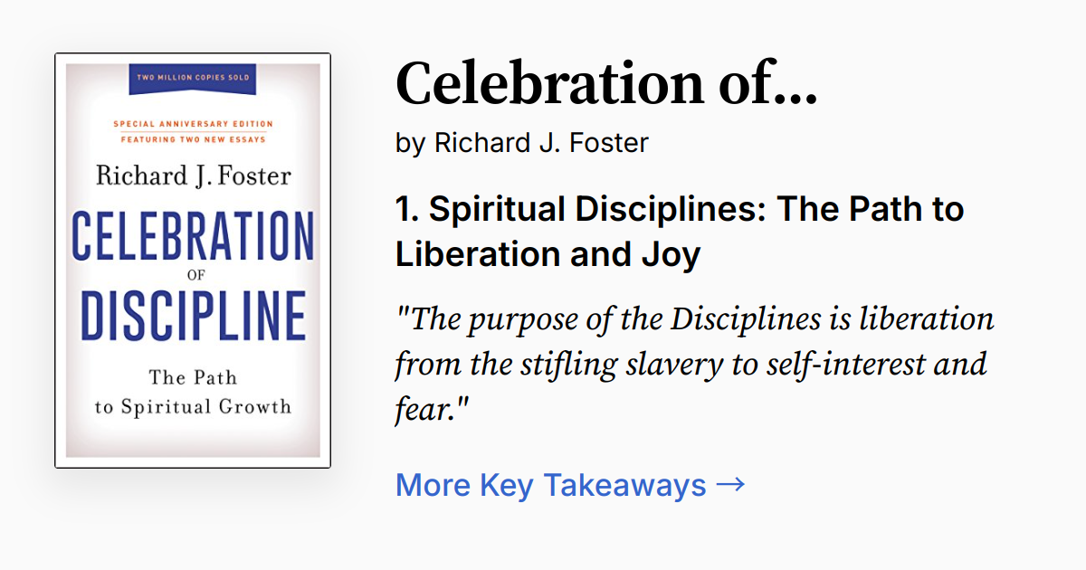 Celebration of Discipline | Summary, Quotes, FAQ, Audio