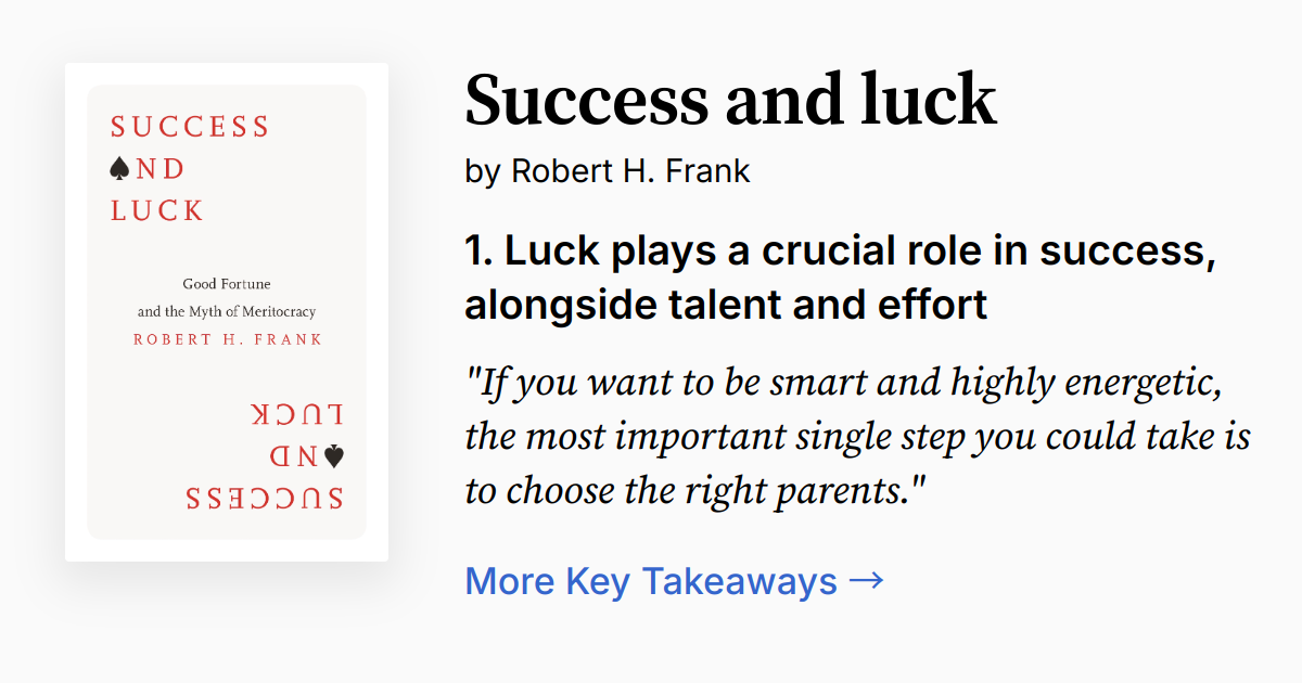 Success and Luck | Summary, Quotes, FAQ, Audio