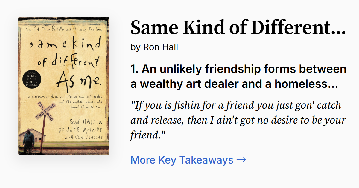 Same Kind of Different as Me | Summary, Audio, Quotes, FAQ