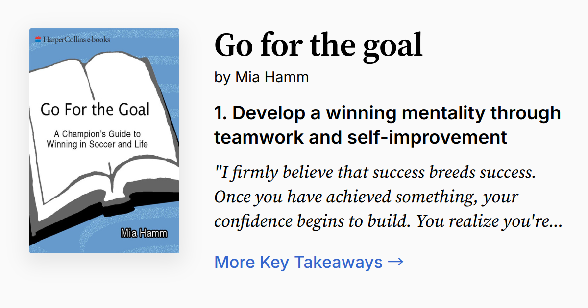 Go For the Goal | Summary, Quotes, FAQ, Audio