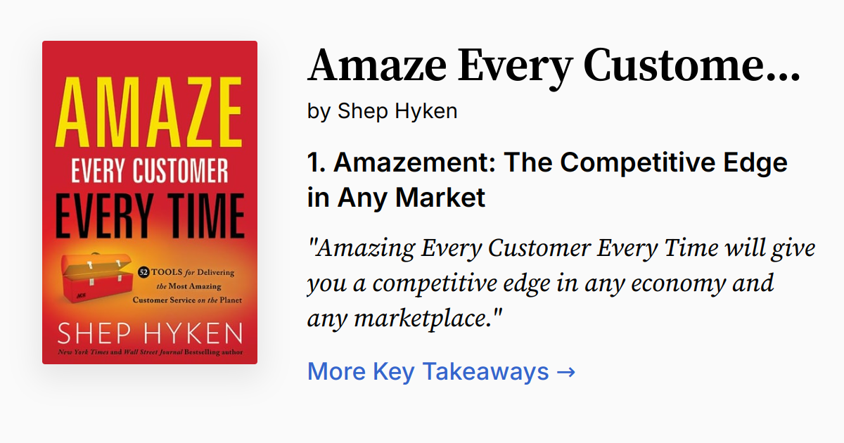 Amaze Every Customer Every Time | Riassunto, Quotes, Audio