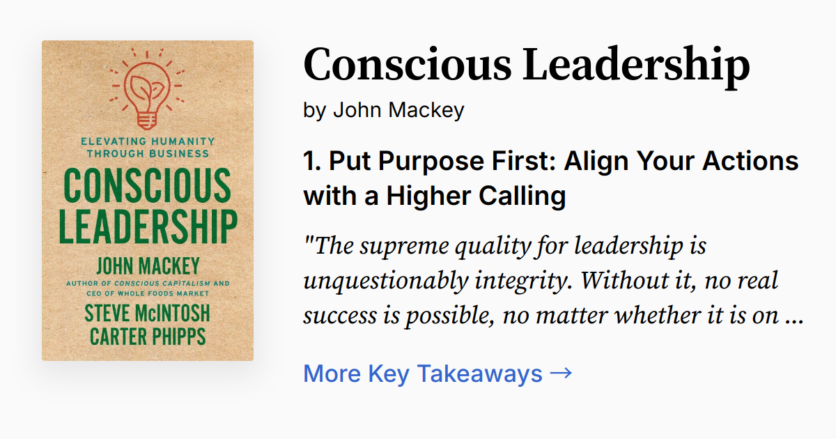 Conscious Leadership | Summary, Audio, Quotes, FAQ