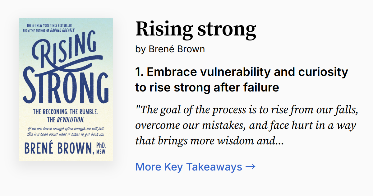 Rising Strong by Brené Brown | Summary, Quotes, FAQ, Audio