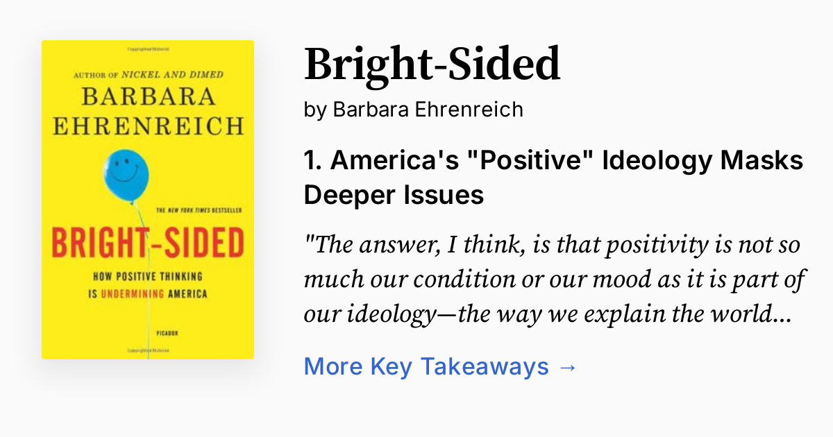 Bright-Sided by Barbara Ehrenreich | Summary, Audio, Quotes