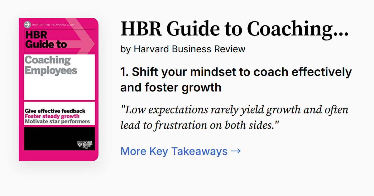 HBR Guide to Coaching Employees | Summary, Audio, Quotes, FAQ