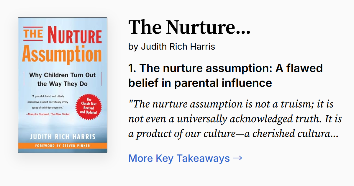 The Nurture Assumption | Summary, Audio, Quotes, FAQ
