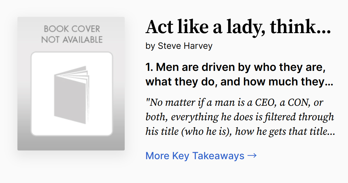 Act Like a Lady, Think Like a Man | 要約, Audio, Quotes, FAQ