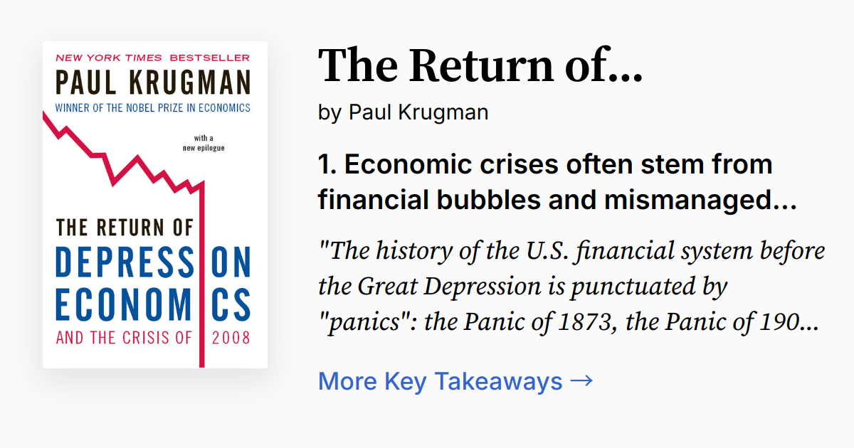 The Return of Depression Economics and the Crisis of 2008 | Summary ...