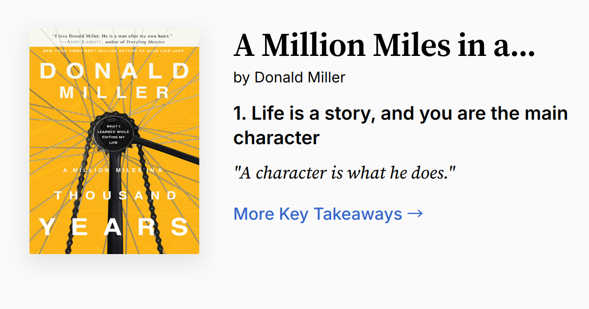 A Million Miles in a Thousand Years | Summary, Audio, Quotes, FAQ