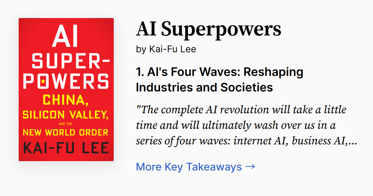 AI Superpowers by Kai-Fu Lee | Summary, Quotes, FAQ, Audio