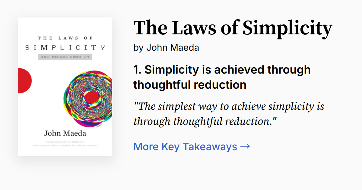 The Laws of Simplicity | Summary, Audio, Quotes, FAQ
