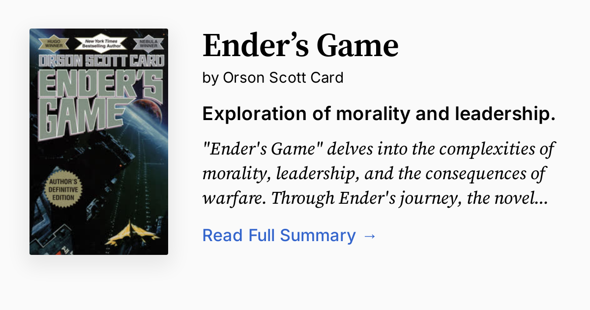 Ender’s Game by Orson Scott Card | Summary, Analysis, FAQ