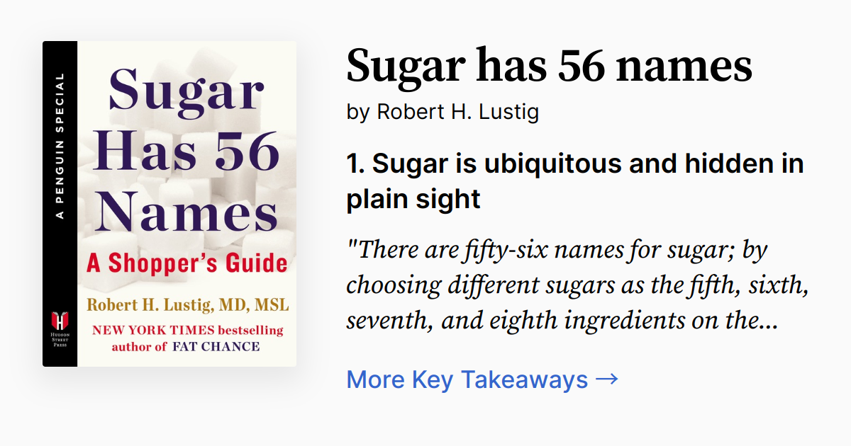 Sugar Has 56 Names | Summary, Audio, Quotes, FAQ