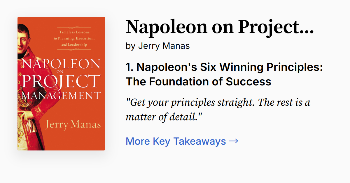 Napoleon on Project Management | Summary, Audio, Quotes, FAQ