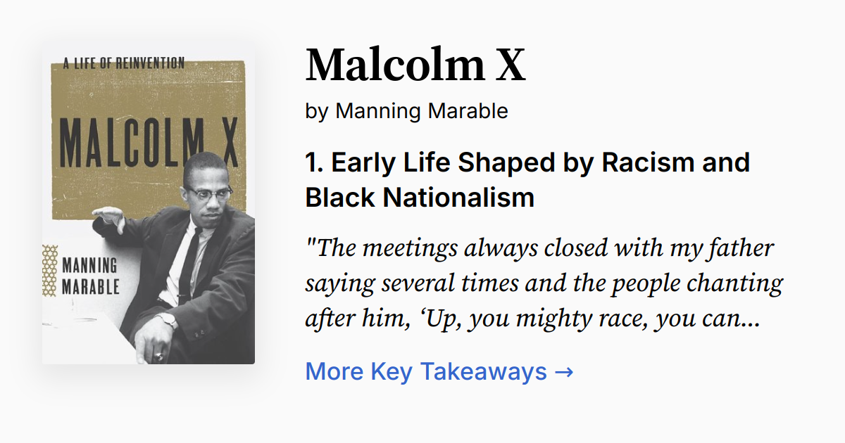 Malcolm X by Manning Marable | Summary, Quotes, FAQ, Audio
