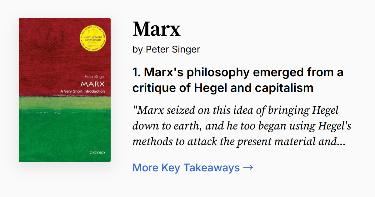 Marx by Peter Singer | Summary, Audio, Quotes, FAQ