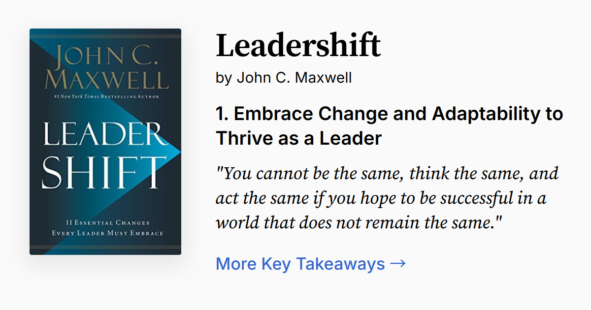 Leadershift by John C. Maxwell | Summary, Audio, Quotes, FAQ