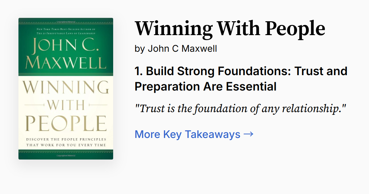 Winning with People | Summary, Audio, Quotes, FAQ