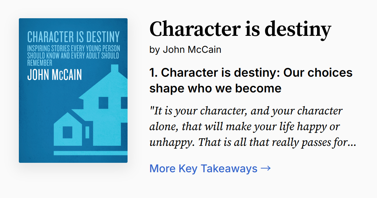Character Is Destiny | Summary, Quotes, FAQ, Audio