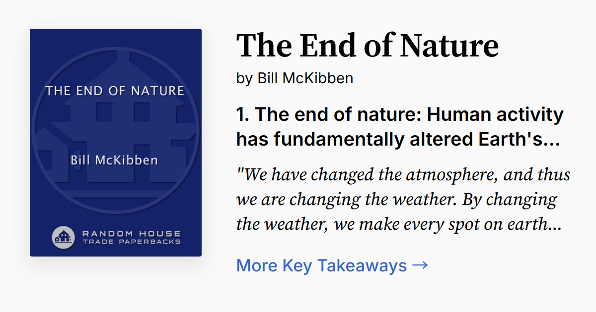 The End of Nature | Summary, Quotes, FAQ, Audio