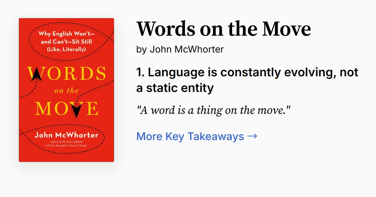 Words on the Move | Summary, Audio, Quotes, FAQ