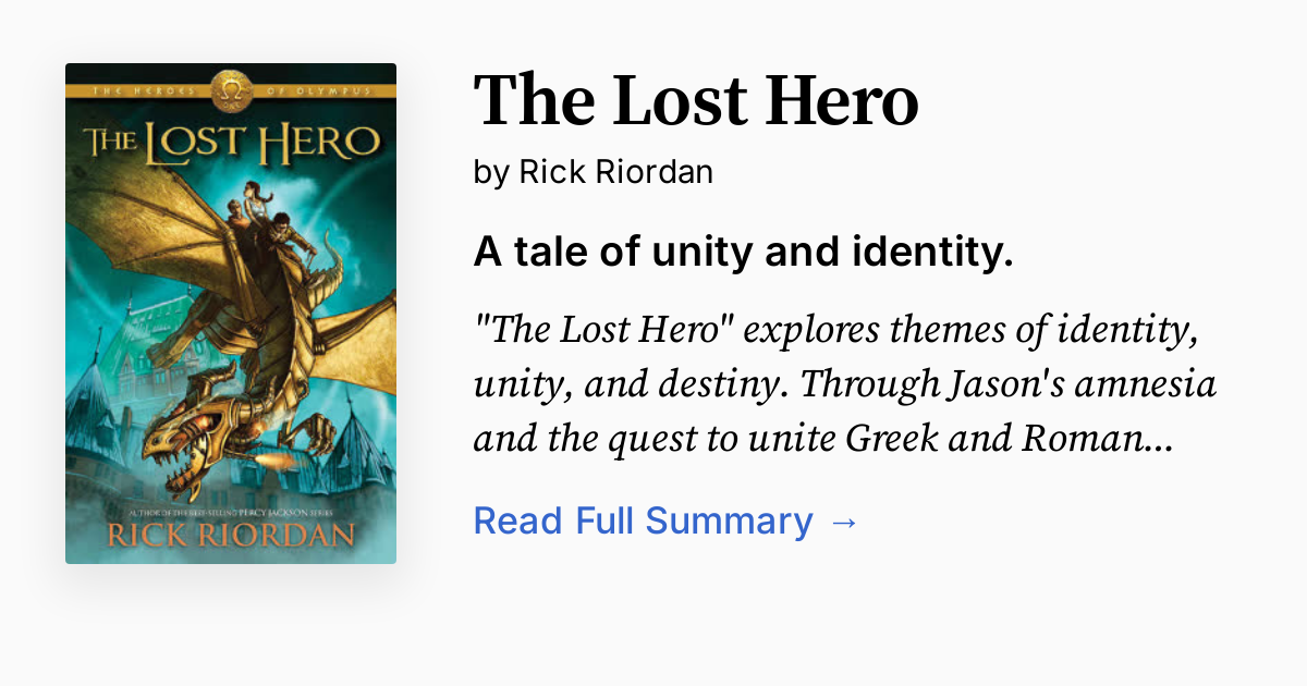 The Lost Hero by Rick Riordan | Summary, Analysis, FAQ