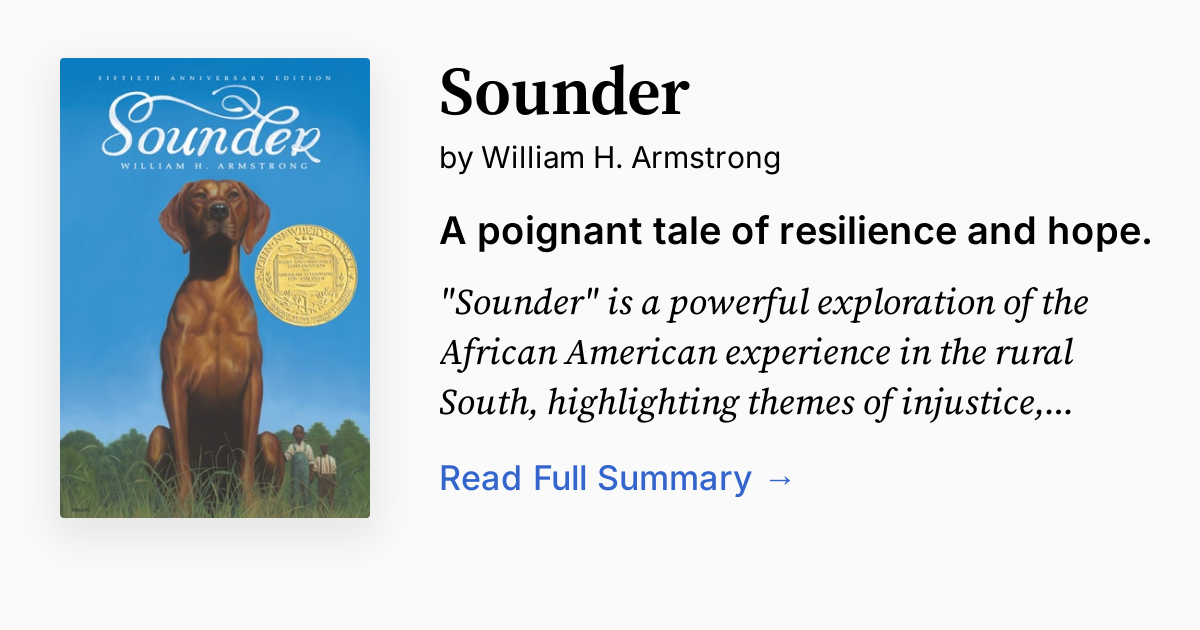 Sounder by William H. Armstrong | Summary, Analysis