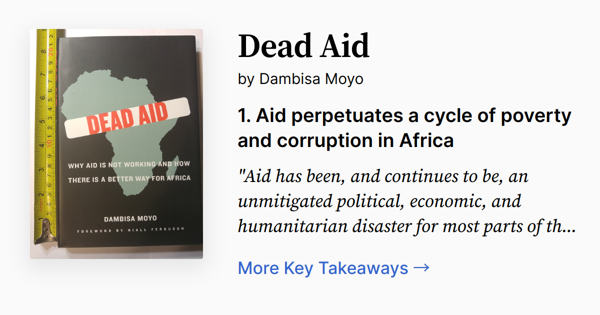 Dead Aid by Dambisa Moyo | Summary, Quotes, FAQ, Audio