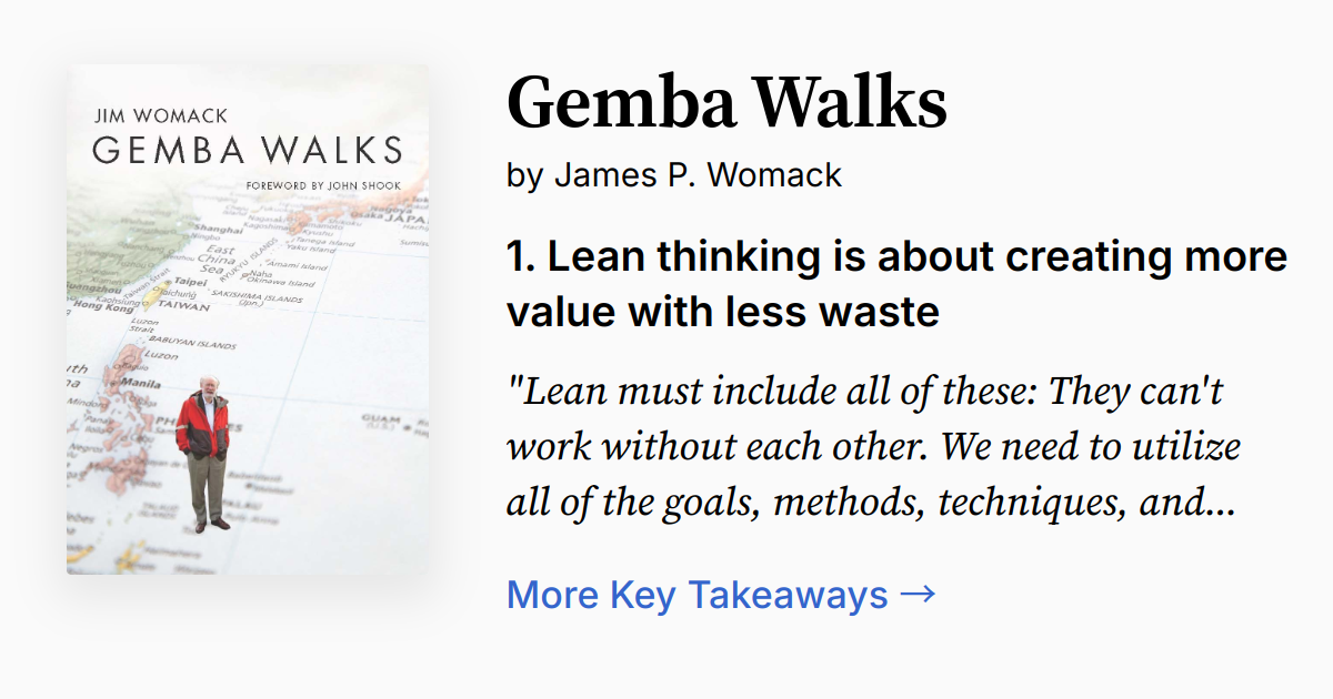 Gemba Walks by James P. Womack | Summary, Quotes, FAQ, Audio