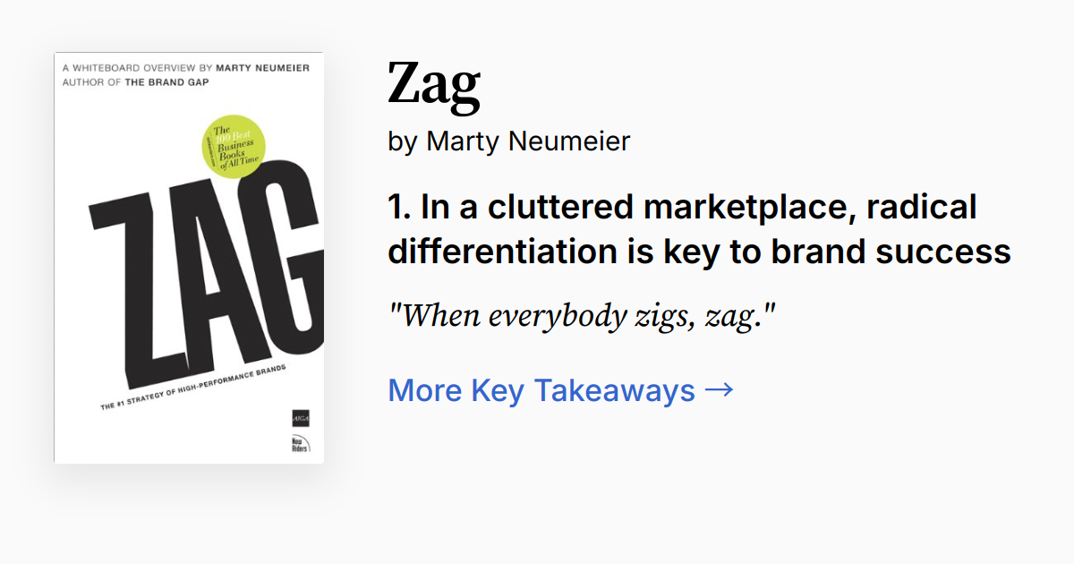 Zag by Marty Neumeier | Summary, Audio, Quotes, FAQ
