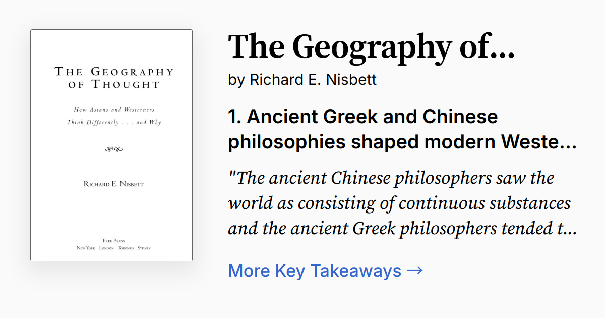 The Geography of Thought | Summary, Audio, Quotes, FAQ