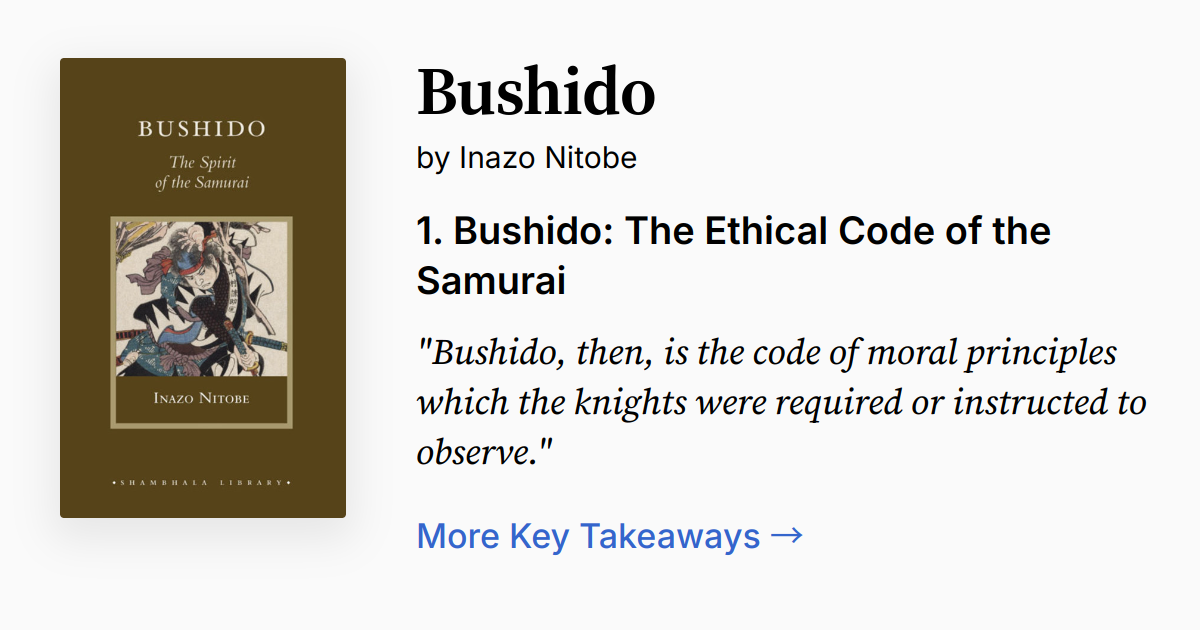 Bushido by Inazo Nitobe | 要約, Quotes, FAQ, Audio