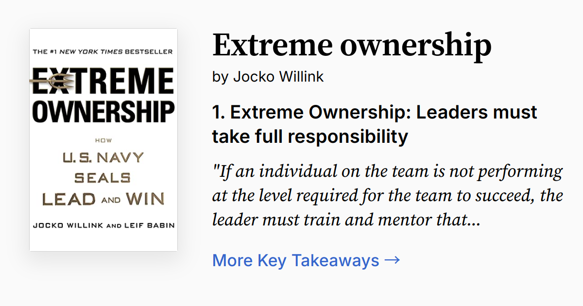 Extreme Ownership | Ringkasan, Audio, Kutipan, FAQ