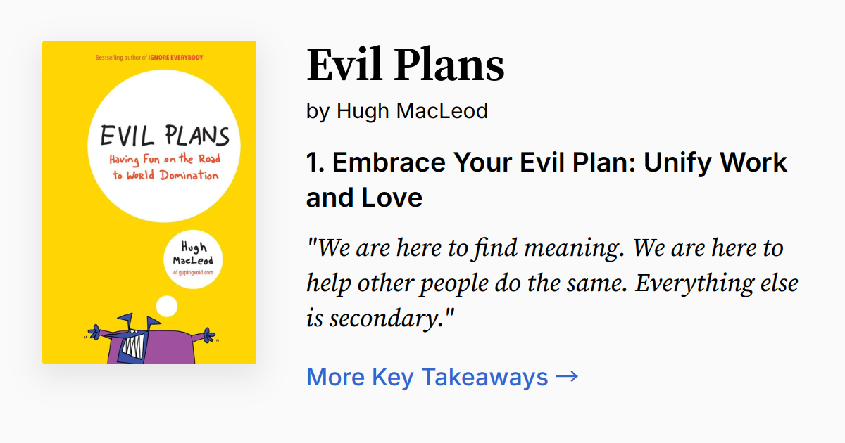 Evil Plans by Hugh MacLeod | Summary, Audio, Quotes, FAQ