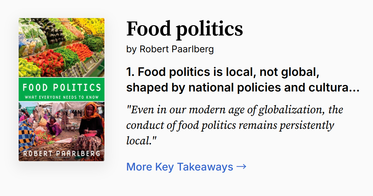Food Politics by Robert Paarlberg | Summary, Audio, Quotes, FAQ