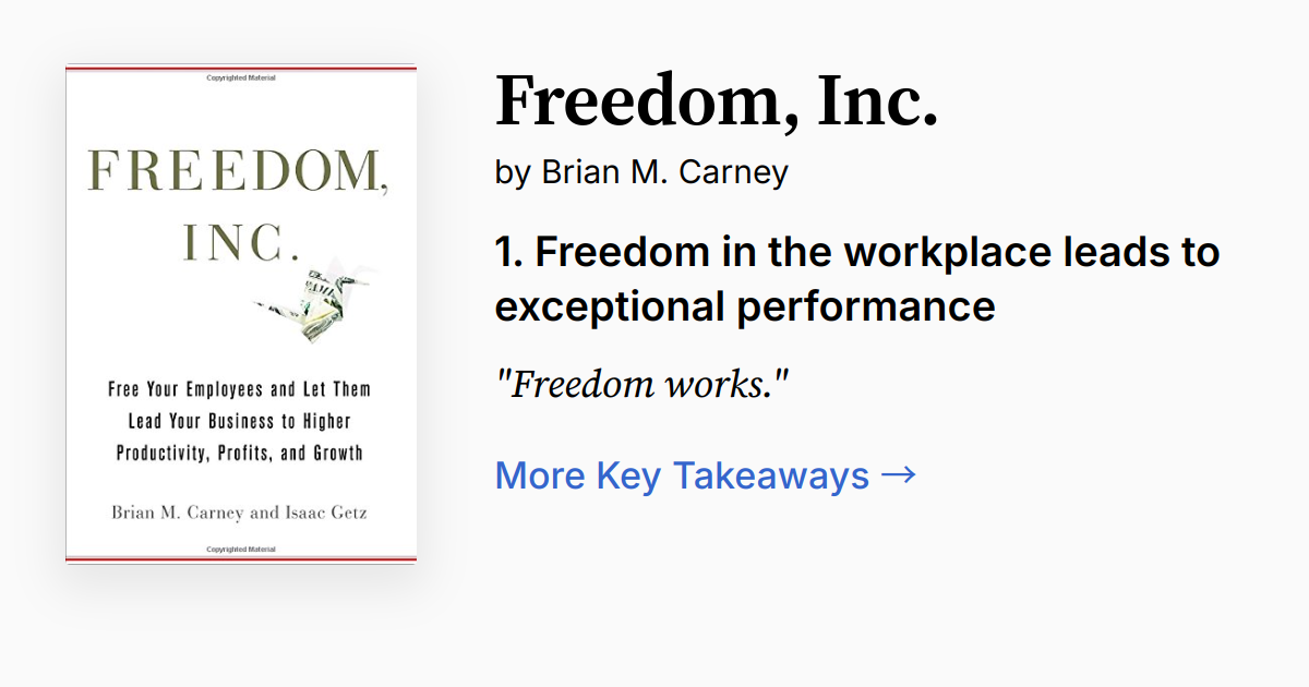 Freedom, Inc. by Brian M. Carney | Summary, Audio, Quotes, FAQ