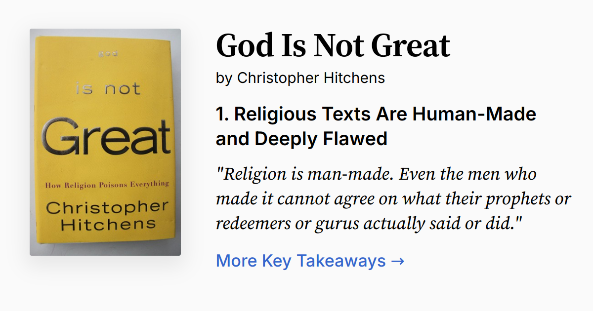 God Is Not Great | Resum, Quotes, FAQ, Audio