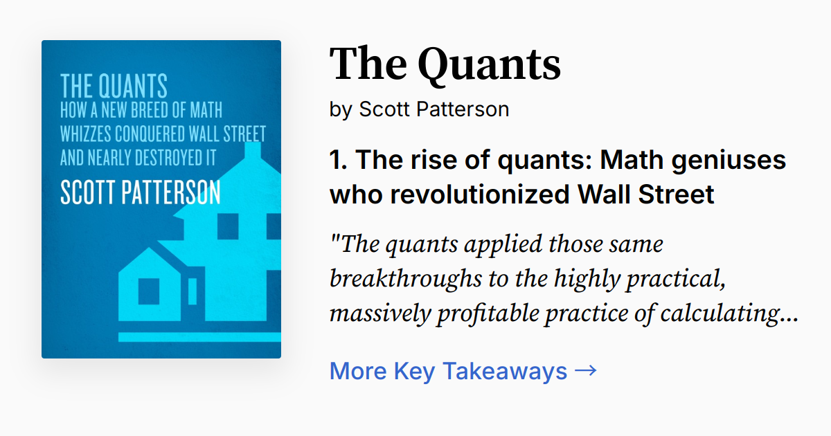 The Quants by Scott Patterson | Summary, Audio, Quotes, FAQ