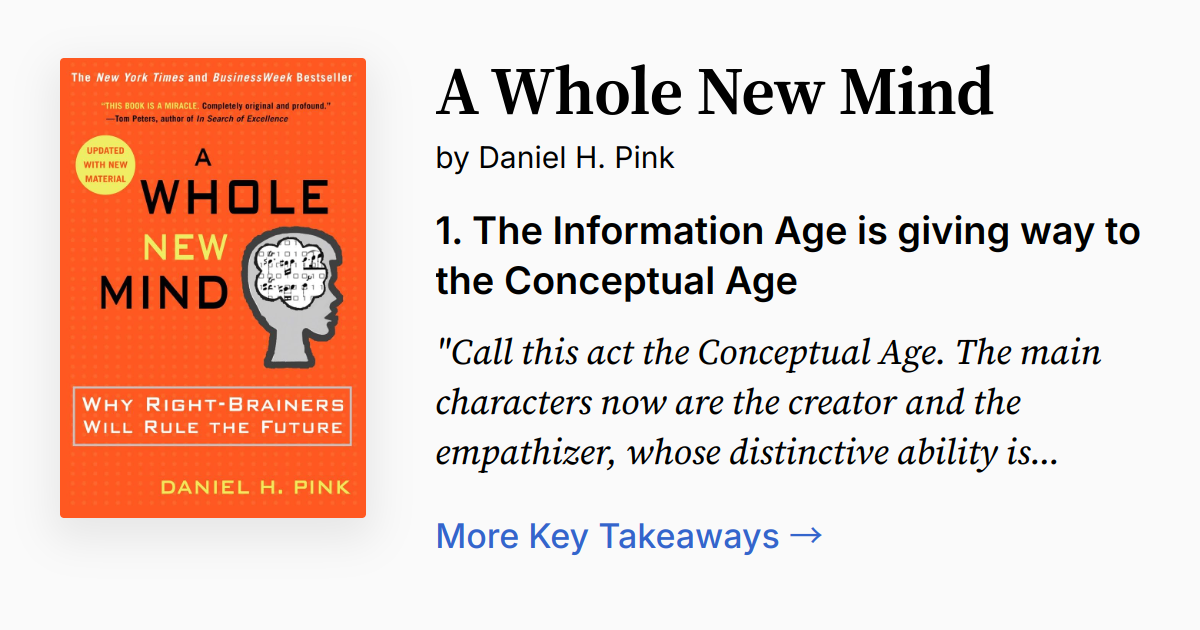 A Whole New Mind | Summary, Audio, Quotes, FAQ