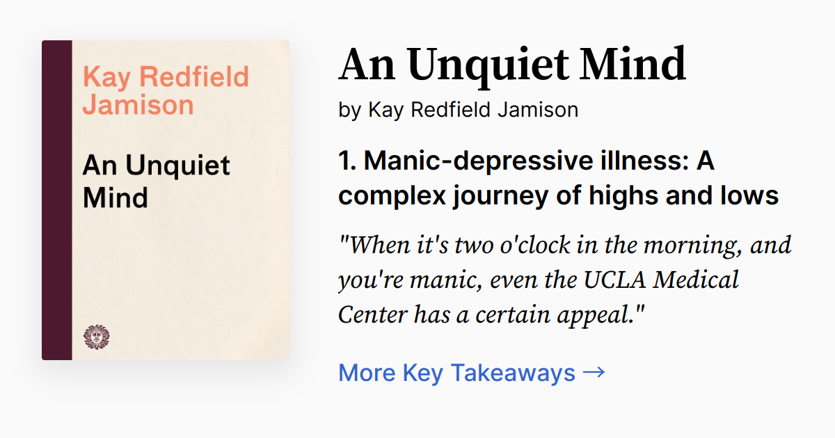 An Unquiet Mind | Summary, Audio, Quotes, FAQ