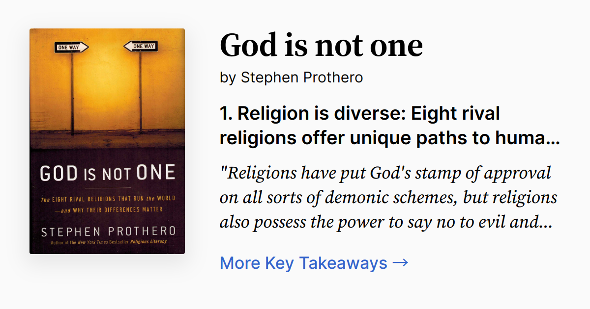 God Is Not One by Stephen Prothero | Summary, Quotes, FAQ, Audio